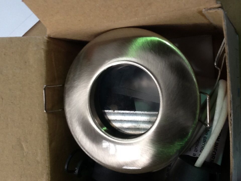 Halolite Fixed Round Polished Satin Nickel 240V Mains Voltage Bathroom ...