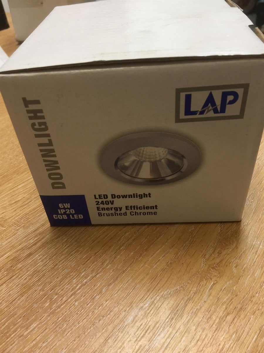 LAP Fixed LED Downlight Kit 475lm Brushed Chrome 6W 240V X – NickHixon